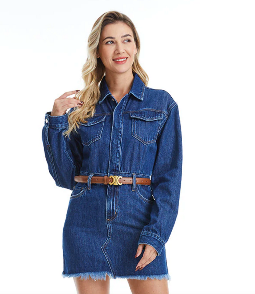 The Bayeas Denim Shirt Dress – Hawt Mess Boutique